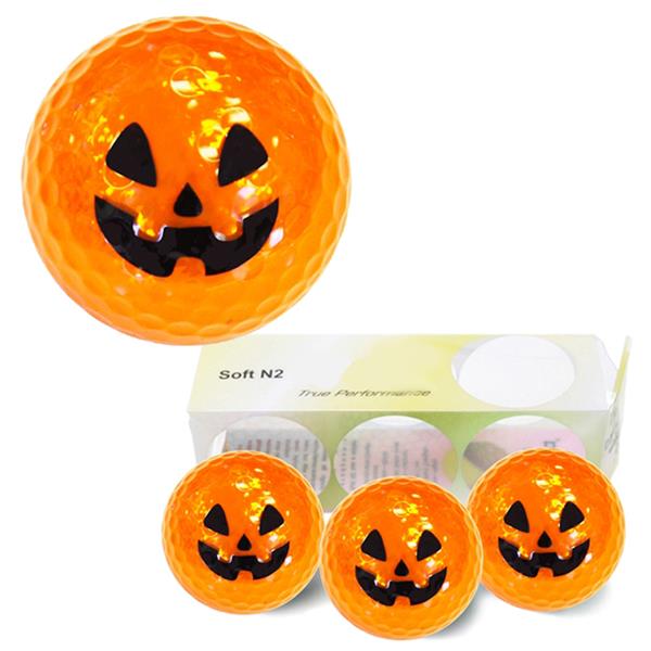 Orange Jack O' Lantern Golf Balls | Shiny Metallic Finish Halloween ...